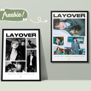 Taehyung Layover Poster, BTS Collage Minimalist Music Print, Digital ...