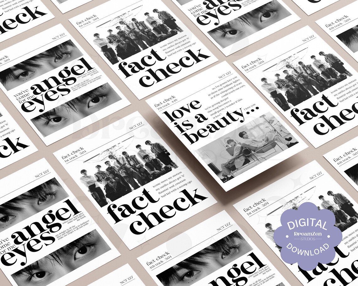 NCT 127 Fact Check Poster, Nct Lyrics Poster, Printable Album Lyric ...