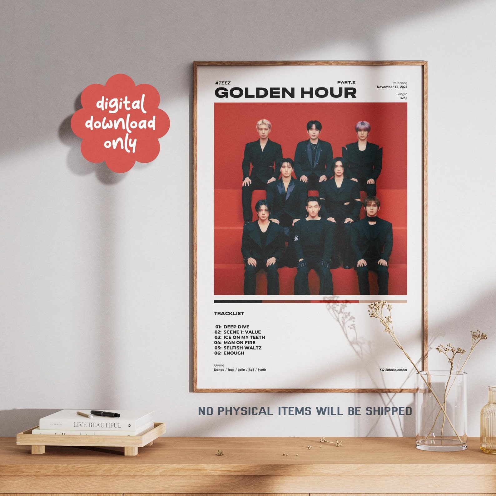 Printable ATEEZ - Golden Hour Album Poster, Ateez Minimalist Music ...