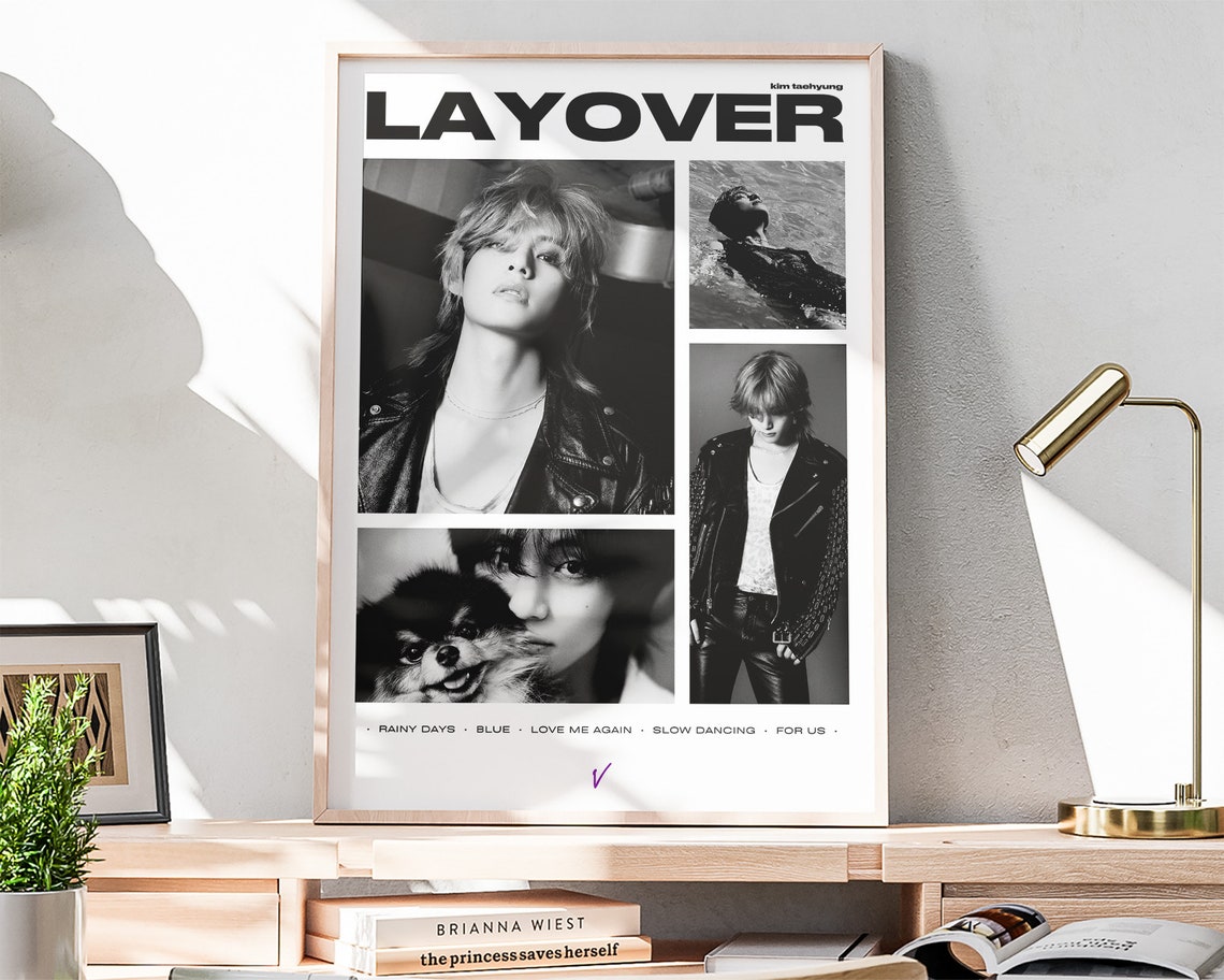 Taehyung Layover Poster, BTS Collage Minimalist Music Print, Digital ...