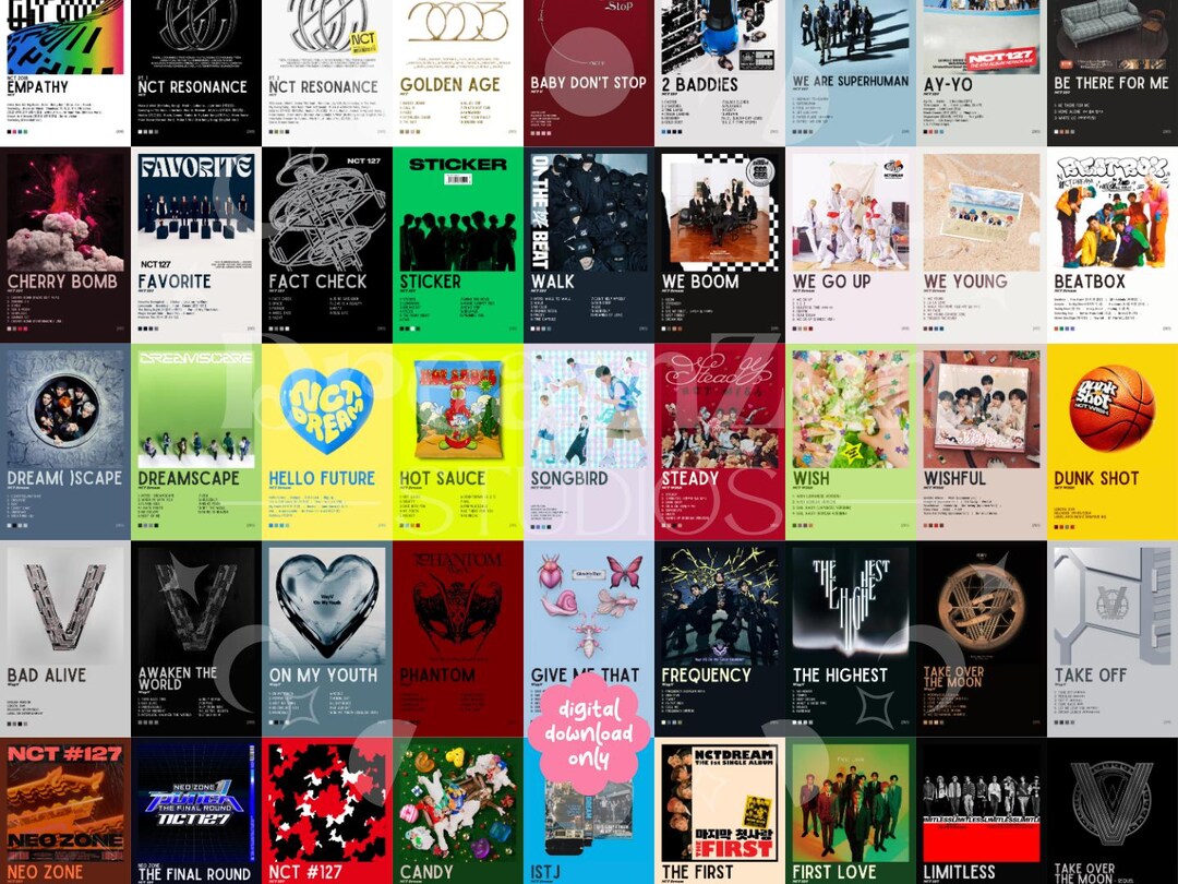 NCT Album Cover Prints, Digital Download, Printable Nct Kpop Poster ...
