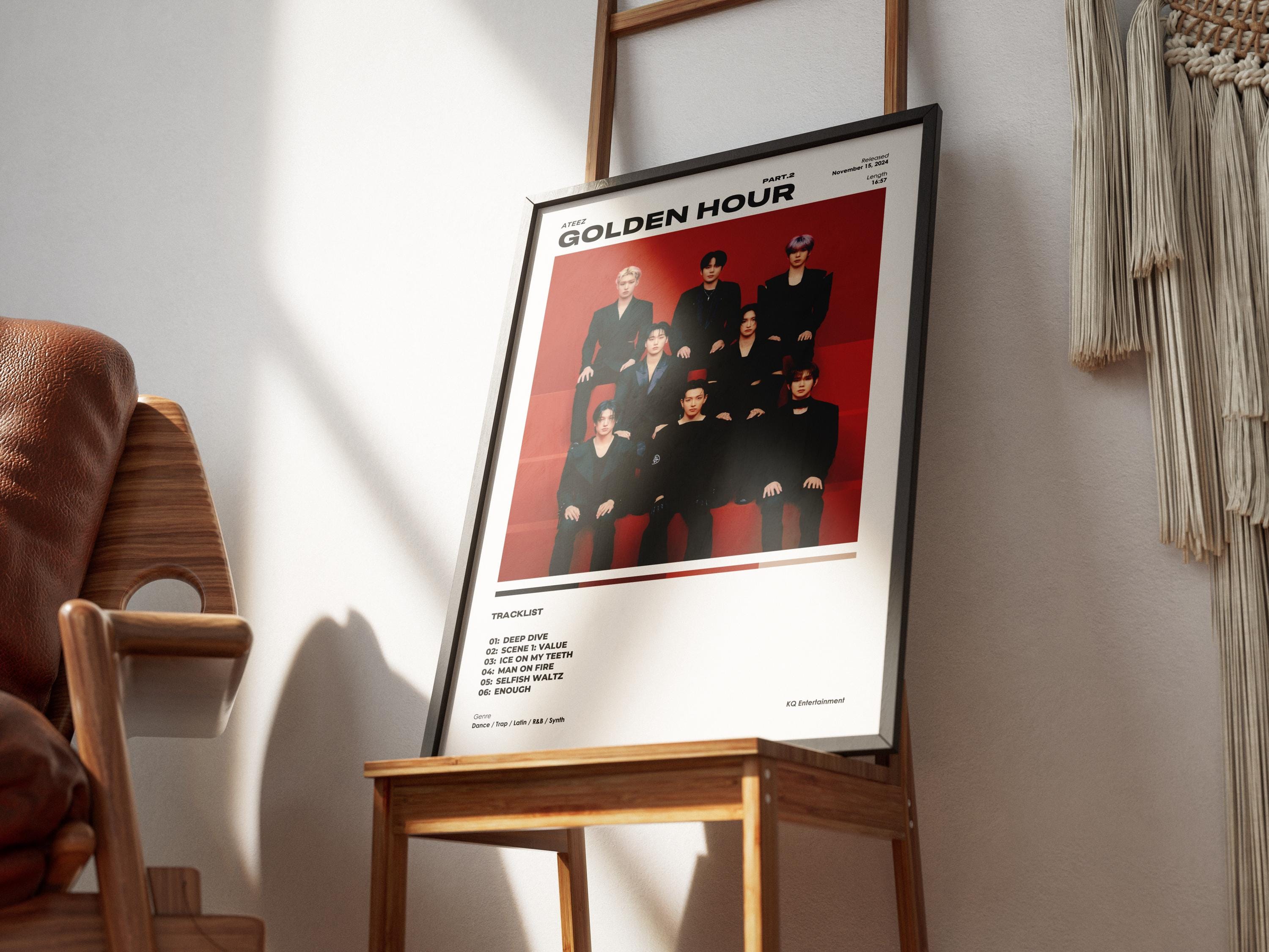 ATEEZ Golden Hour Album Poster – Minimalist KPOP Print (digital ...