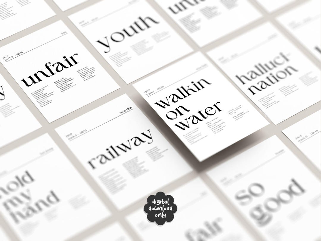 Printable Stray Kids HOP Lyrics Poster, SKZ Prints, Minimal Album Lyric ...