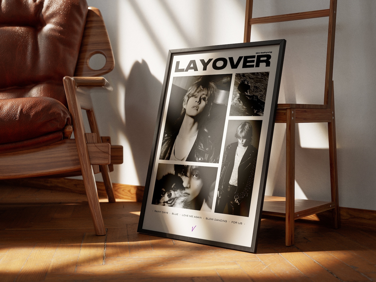 Taehyung Layover Poster, BTS Collage Minimalist Music Print, Digital ...