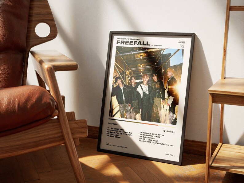 TXT - Freefall Album Poster, Minimalist Music Print, Digital Download ...