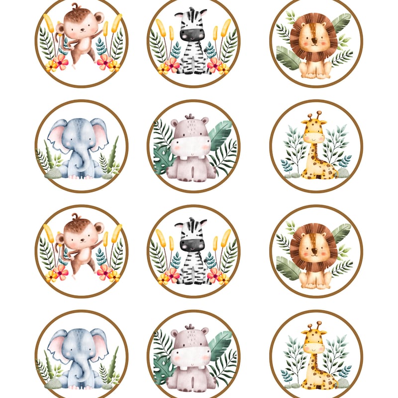 Safari Cupcake Toppers - Etsy