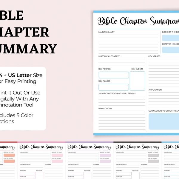 Bible Chapter Mapping - Etsy