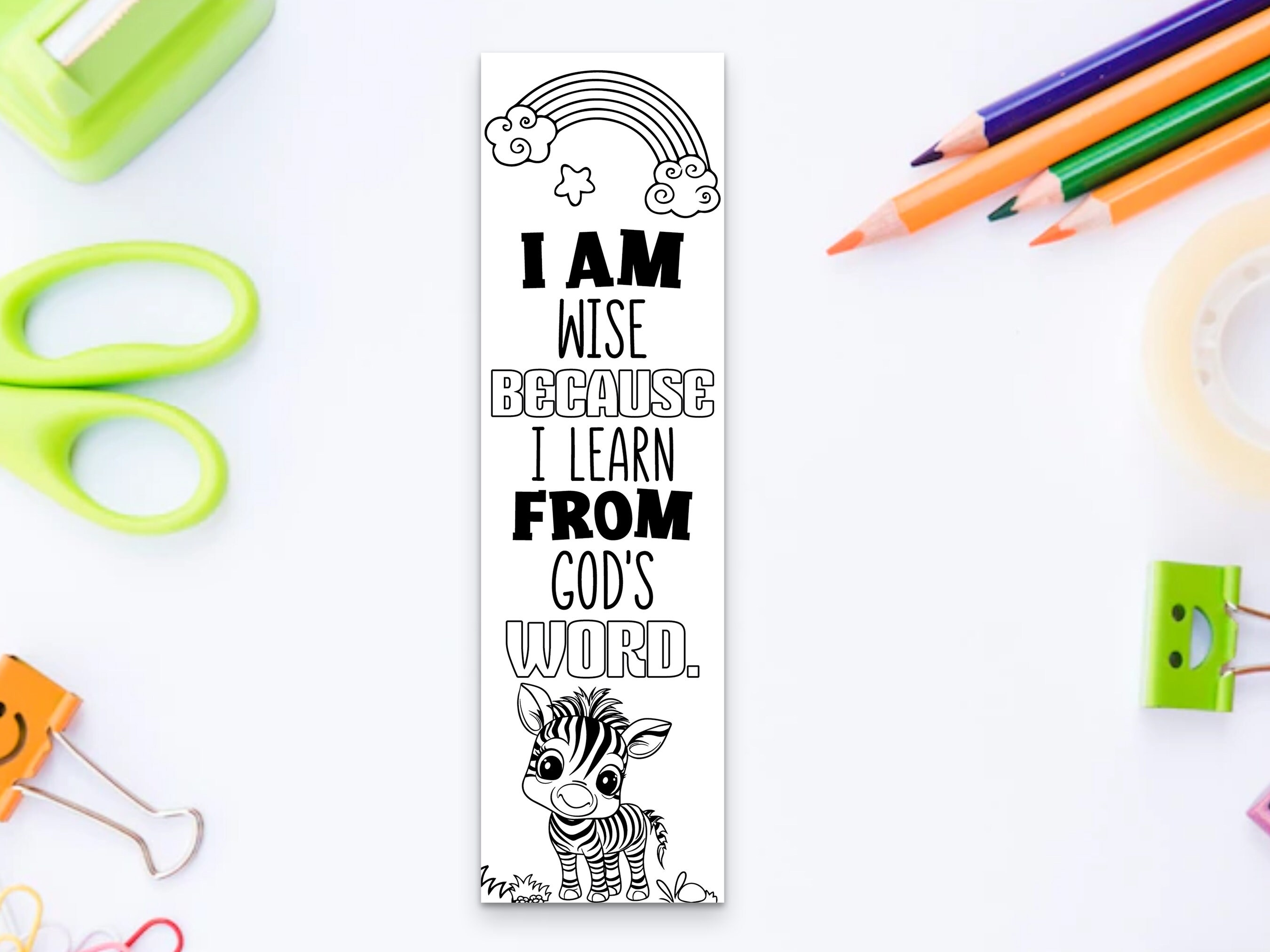 Bookmark Set: 5 Bible Affirmation Colorable Bookmarks,christian ...