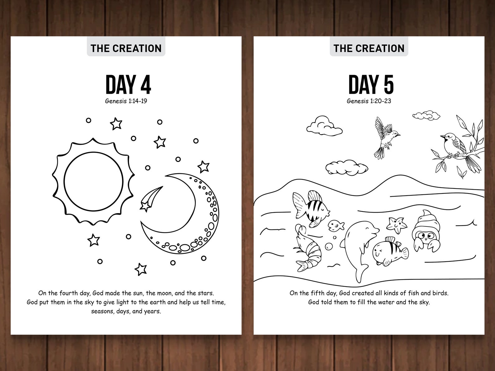 The Creation Bible Story Coloring Pages Sunday School,homeschool ...