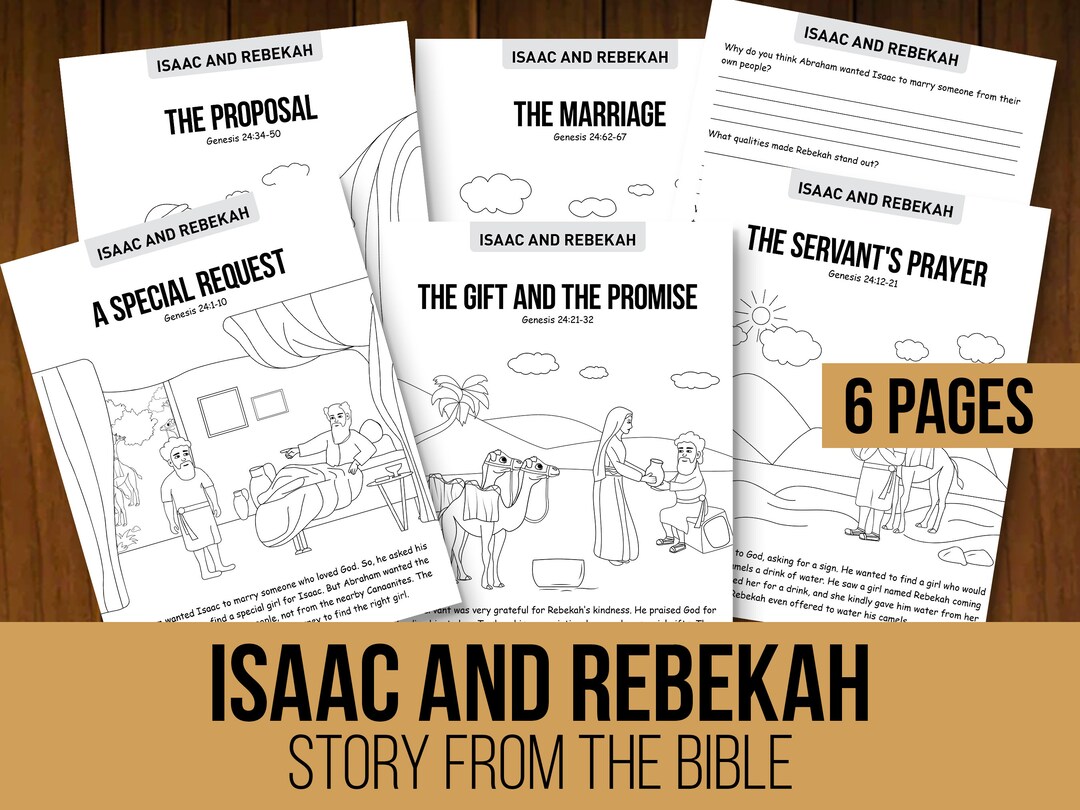 Isaac and Rebekah Bible Story Coloring Pages-sunday School Activities ...