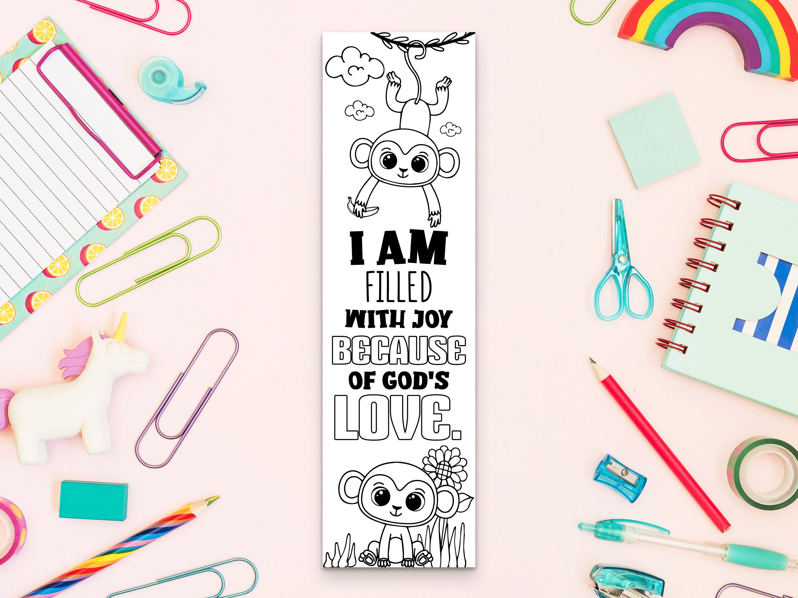 Bookmark Set: 5 Bible Affirmation Colorable Bookmarks,christian ...