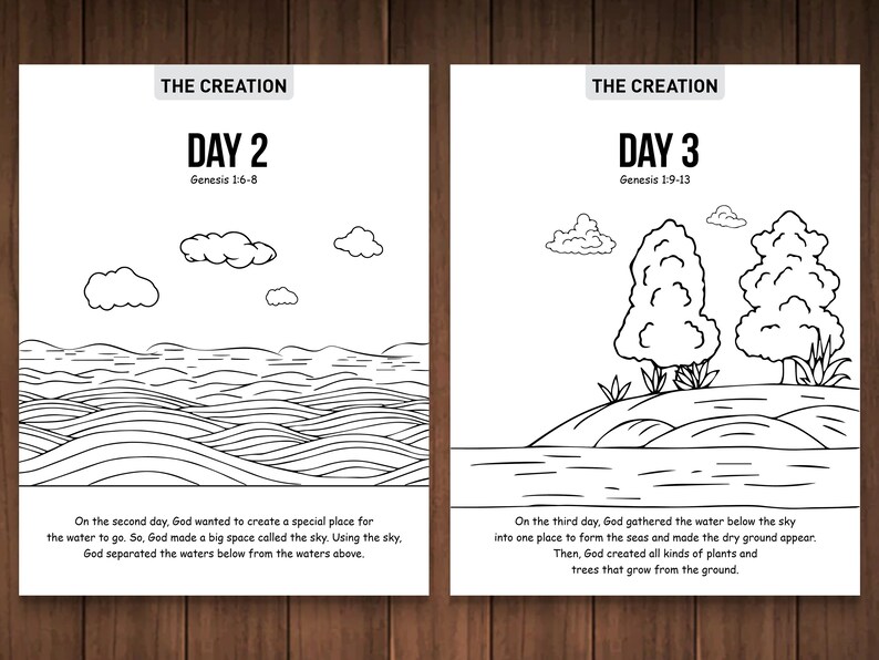 The Creation Bible Story Coloring Pages Sunday School,homeschool ...