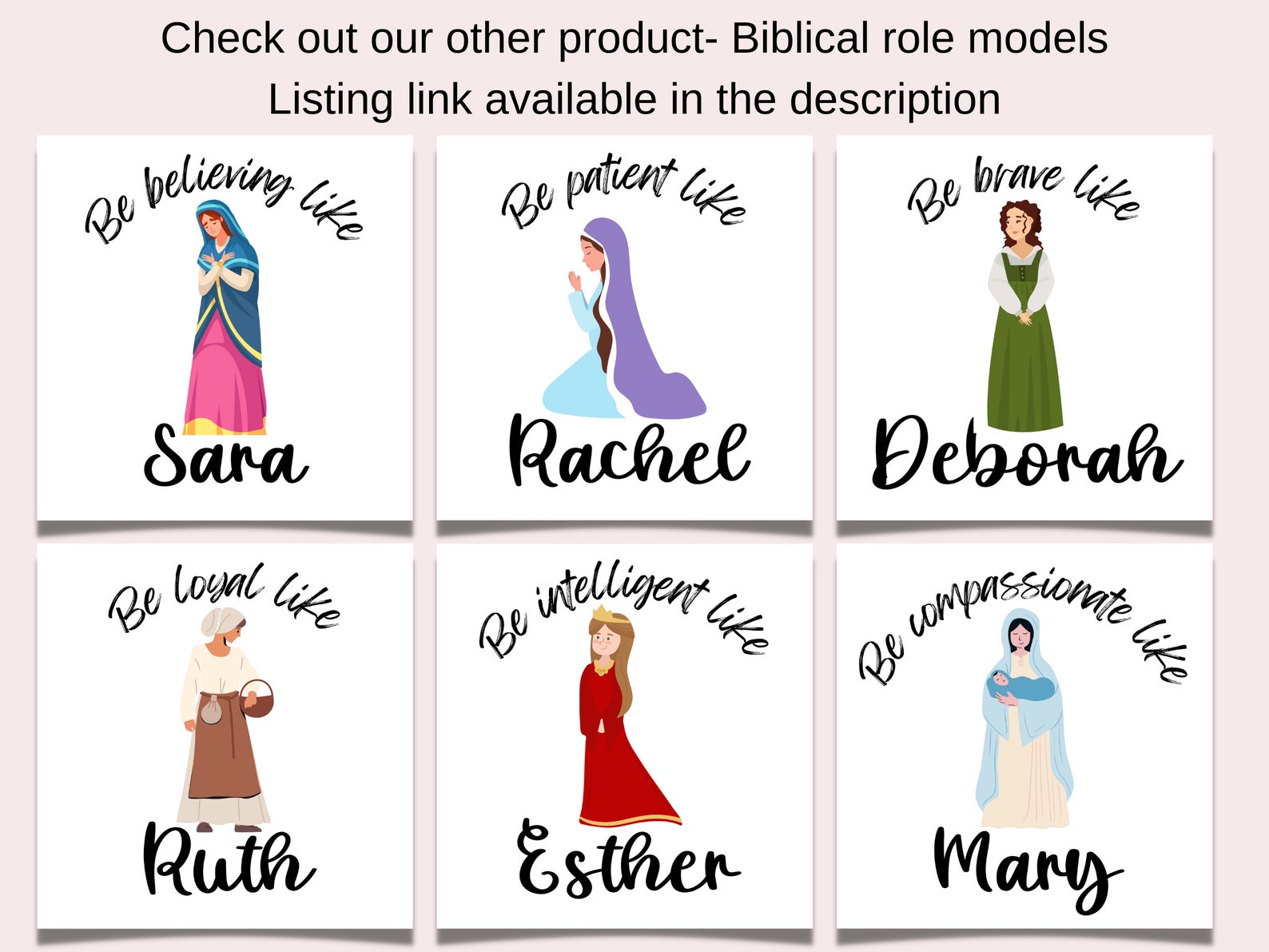 Biblical Role Models for Kids Bible and Christian - Etsy