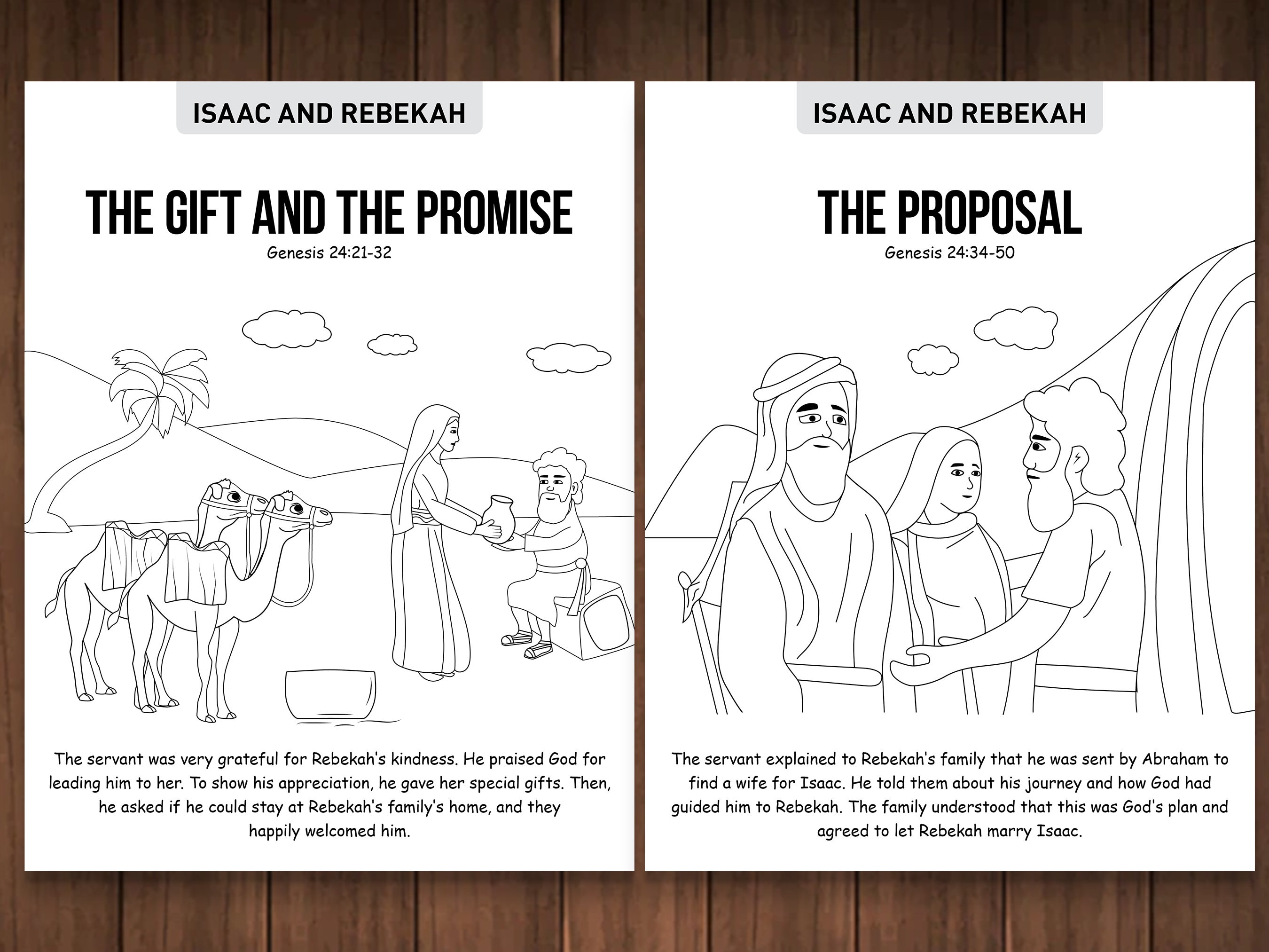 Isaac and Rebekah Bible Story Coloring Pages-sunday School - Etsy