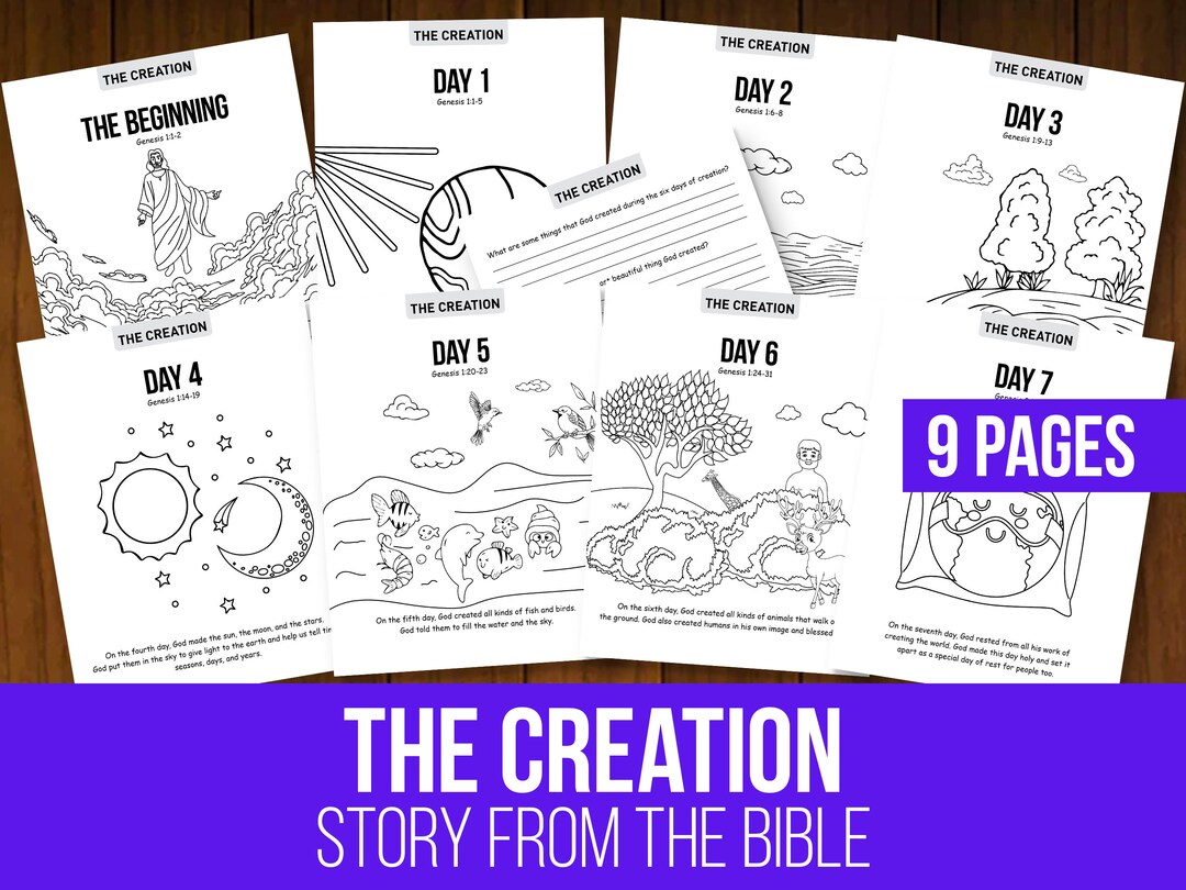 The Creation Bible Story Coloring Pages Sunday School,homeschool ...