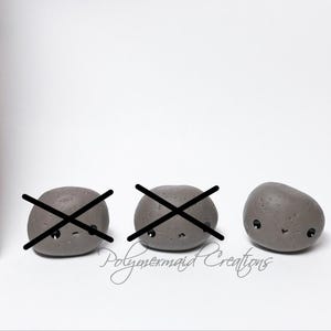 Grey Rock Creature - Miniature Polymer Clay Figure - Etsy