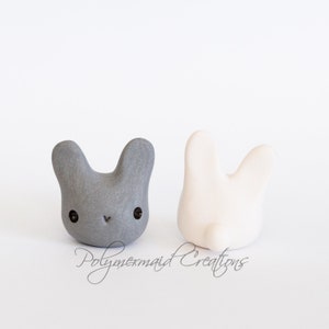 Silvery Grey Rabbit - Miniature Polymer Clay Figure - Etsy