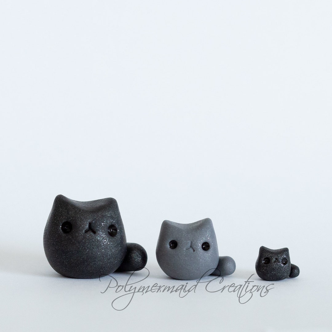 Tiny Kitty Cat - Miniature Polymer Clay Figure - Etsy