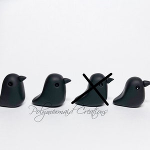 Tiny Crow Raven Corvid Miniature Polymer Clay Figure - Etsy