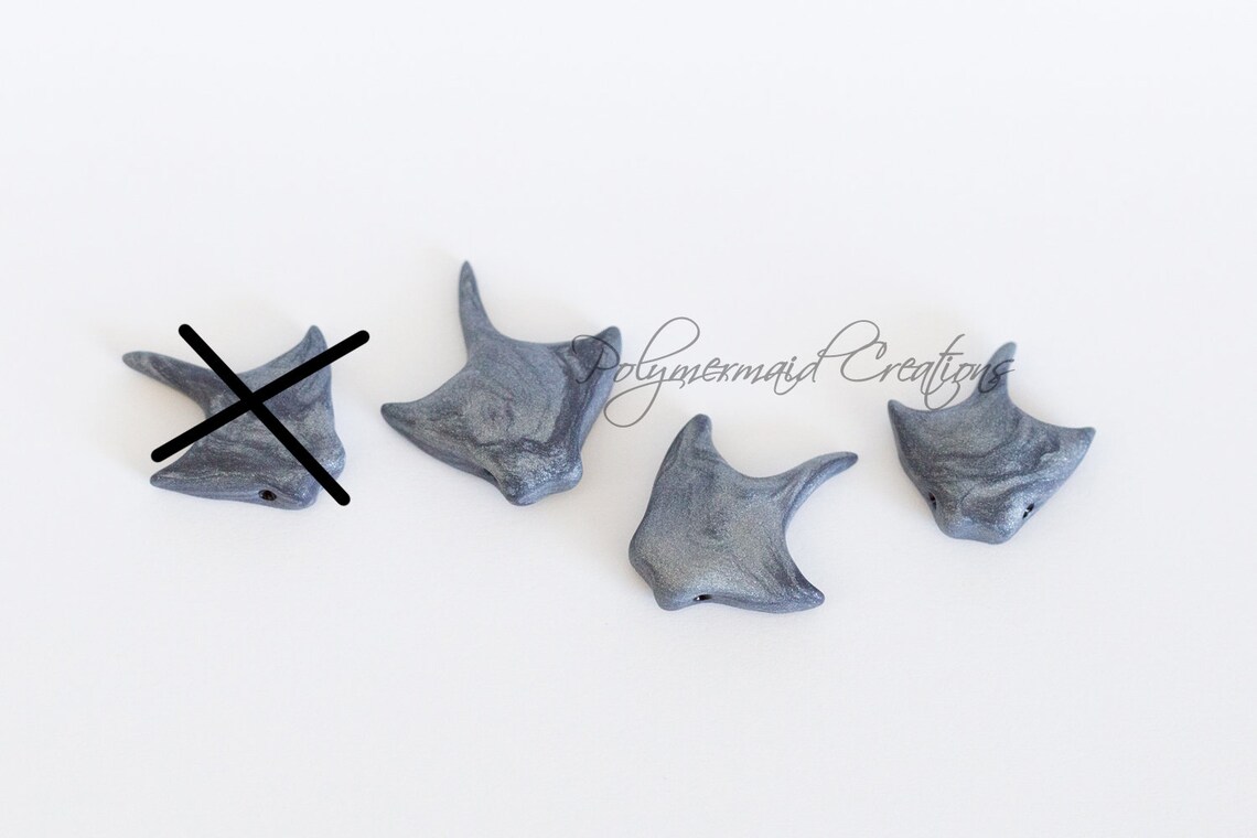 Tiny Stingray/ Manta Ray - Miniature Polymer Clay Figure - Etsy
