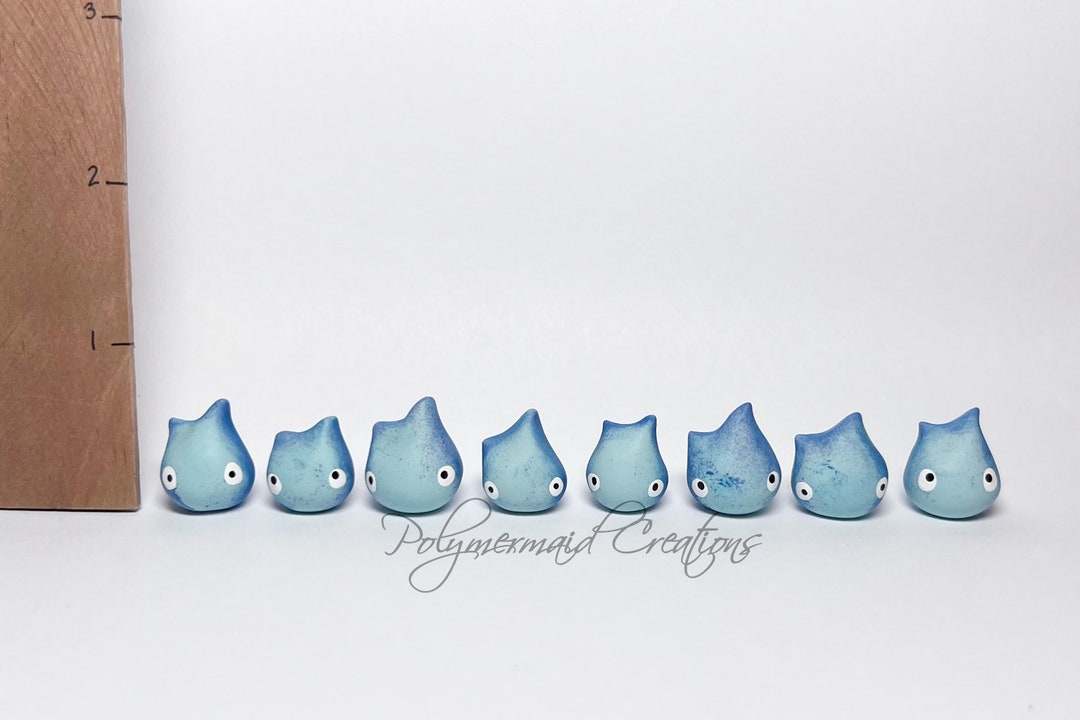 Blue Calcifer Fire Demon Miniature Polymer Clay Figure - Etsy