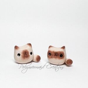 Siamese Kitty Cat - Miniature Polymer Clay Figure - Etsy