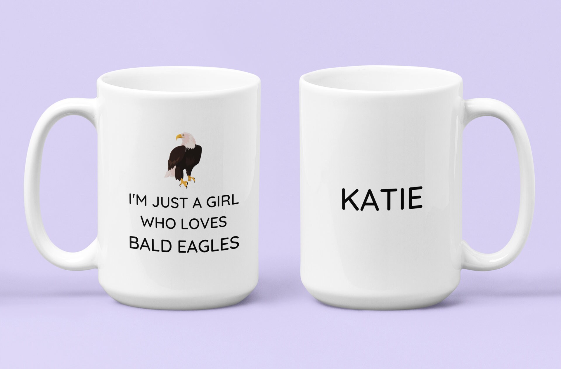 Personalized Bald Eagle Mug, Bald Eagle Gifts, I'm Just A Girl Who ...