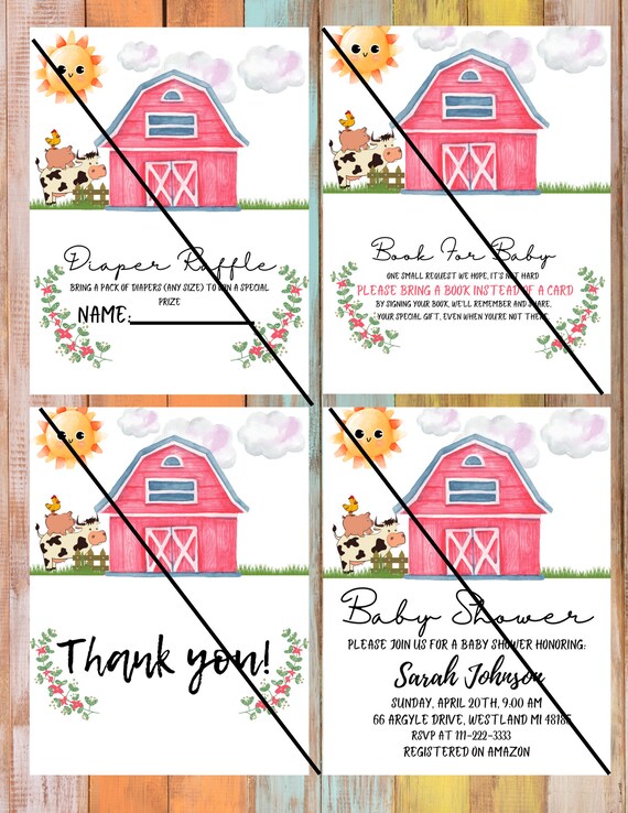 Printable Farm Baby Shower Invitation - Etsy