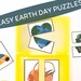 Earth Day Easy Puzzle, Matching Game for Toddlers, Math Printable, Fine ...