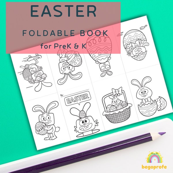 Easter Mini Coloring Book - Etsy