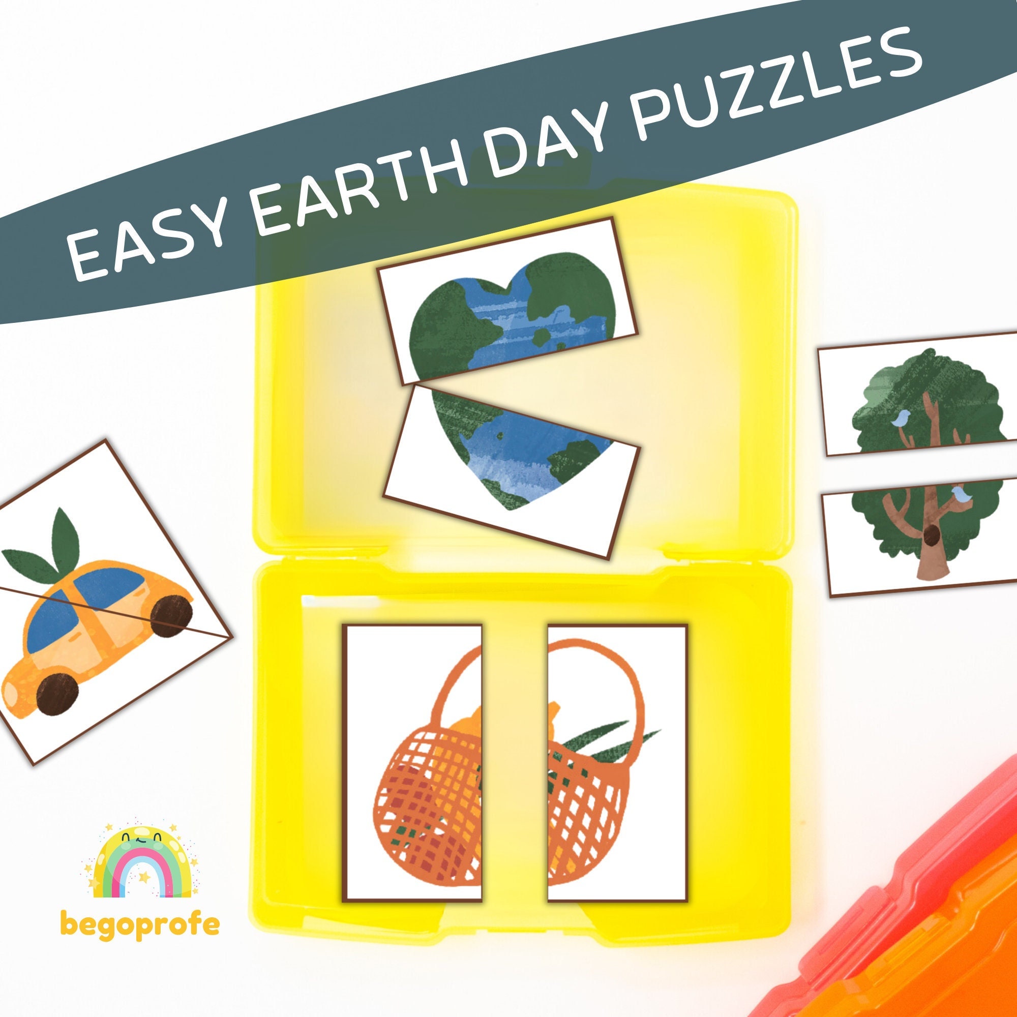 Earth Day Easy Puzzle, Matching Game for Toddlers, Math Printable, Fine ...