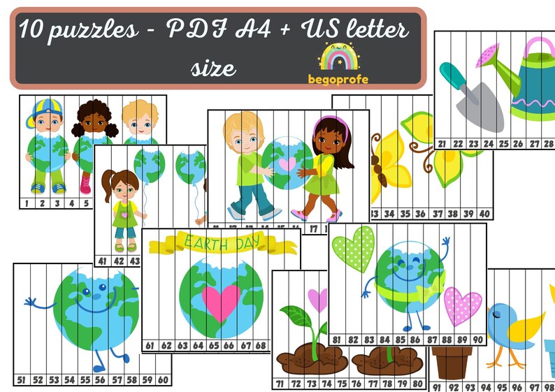 Earth Day Activities for Kindergarten, Number Puzzle, Counting ...