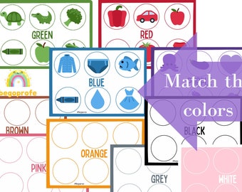 Color Sorting Matching Game for Toddlers - Etsy