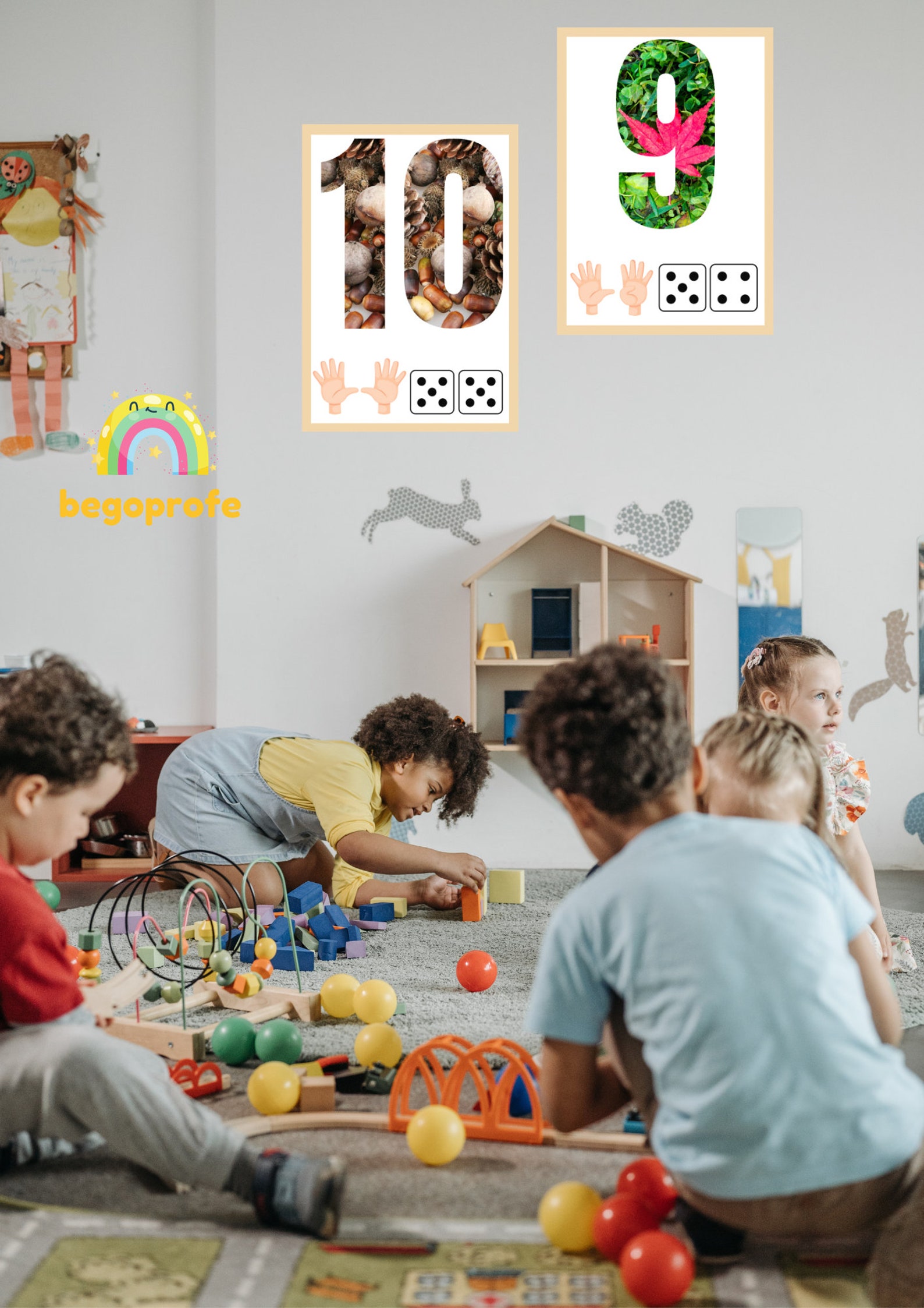 Numbers With Natural Elements Background Circle Time - Etsy