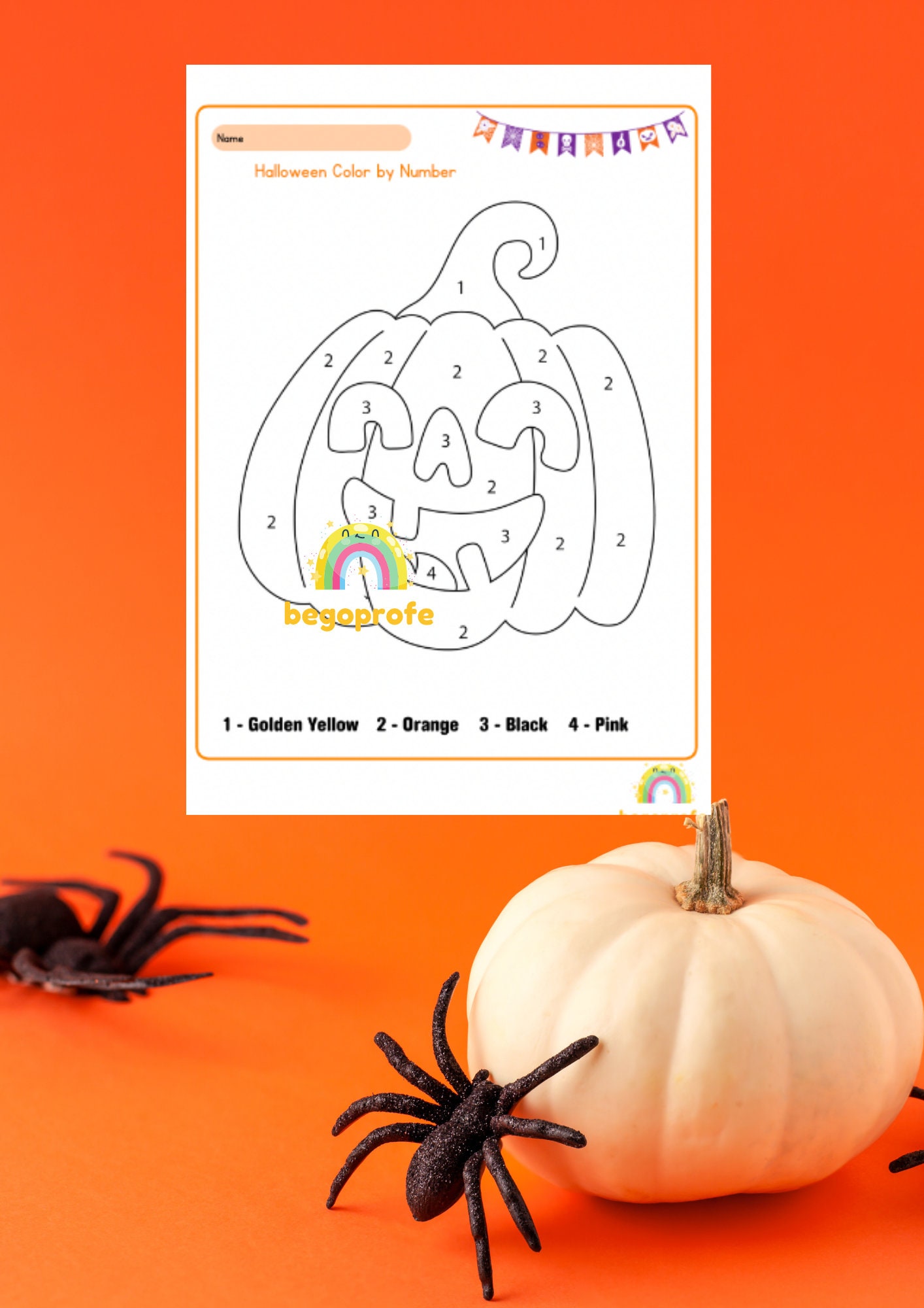 Halloween Color by Number, Worksheets Printable for Preschool, Number ...