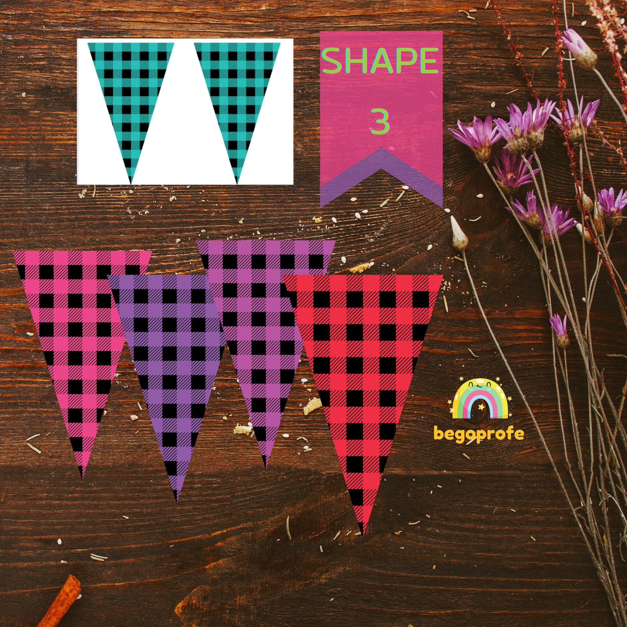 Buffalo Plaid Printable Banner for Kindergarten Pennants Png - Etsy