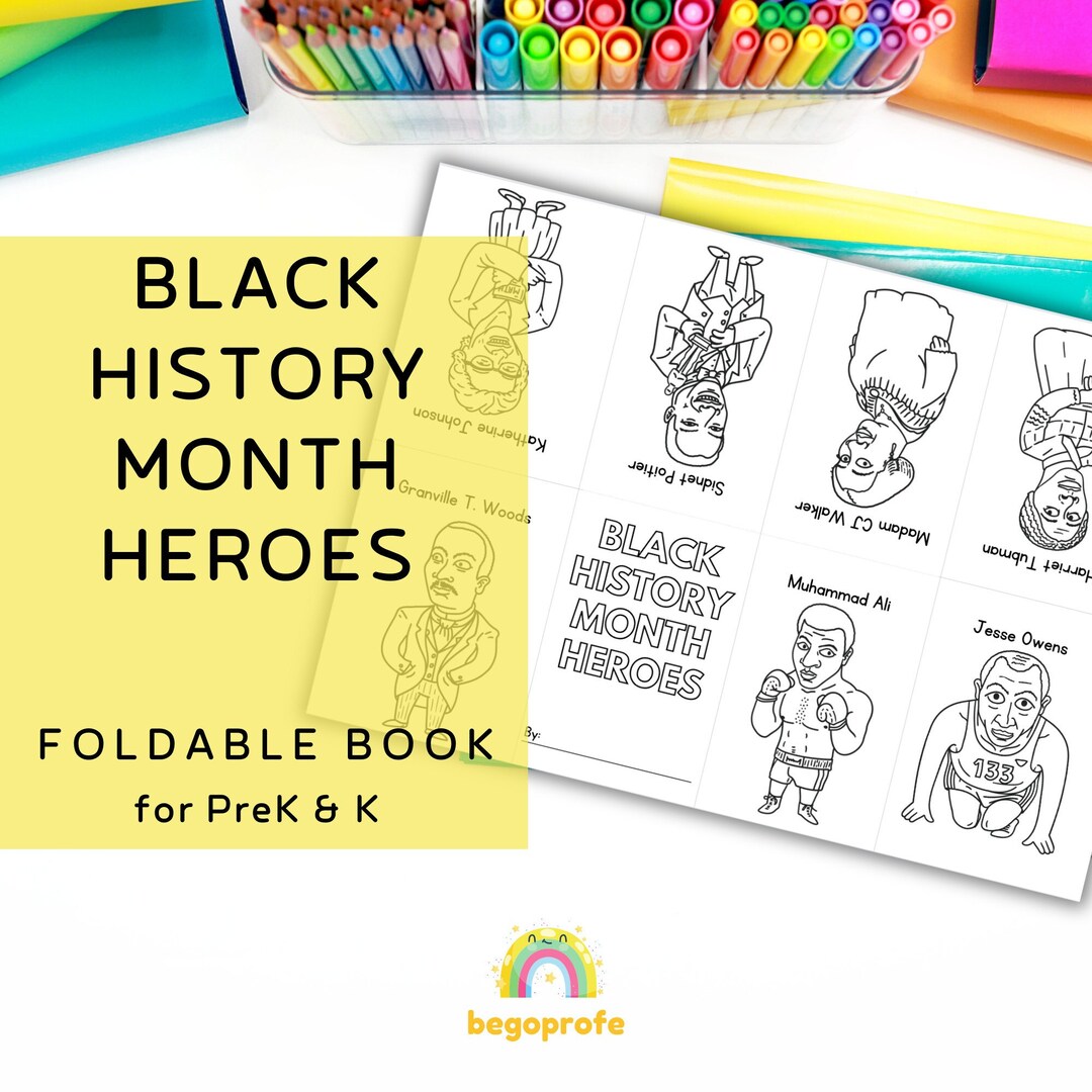 Black History Month Foldable Book, African American Coloring Page ...