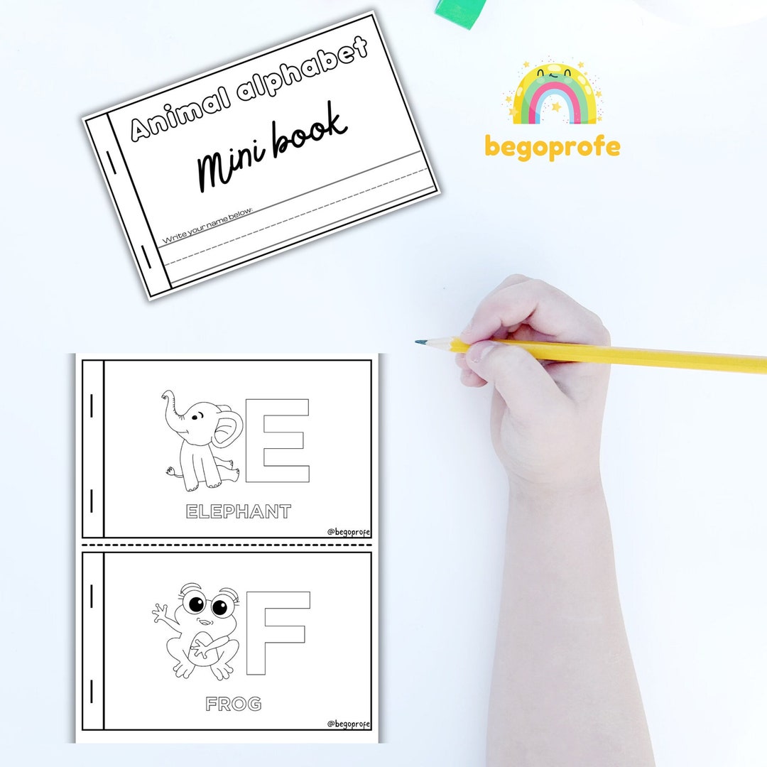 Animal Alphabet Mini Coloring Book, Learn Letters, Letter Recognition ...