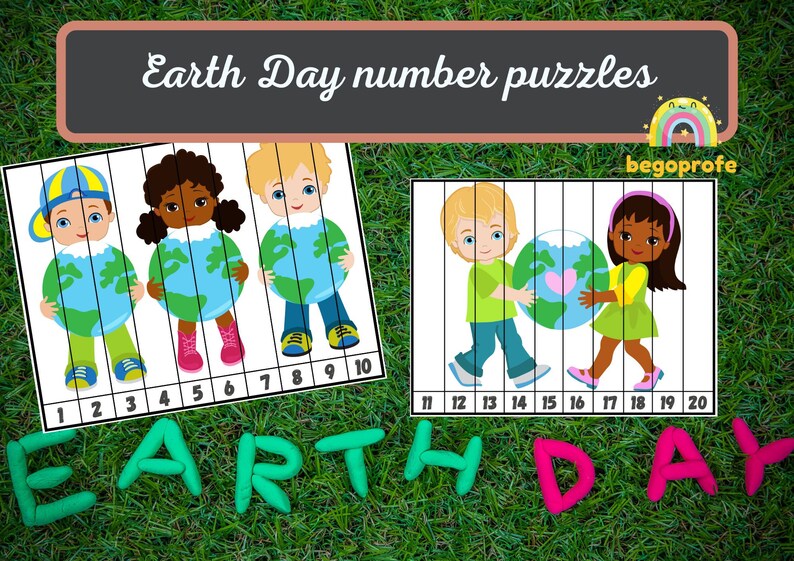 Earth Day Activities for Kindergarten Number Puzzle Counting - Etsy