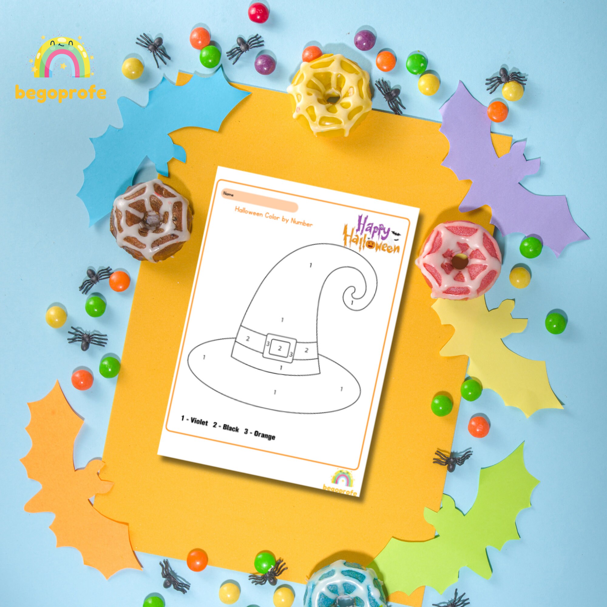 Halloween Color by Number, Worksheets Printable for Preschool, Number ...