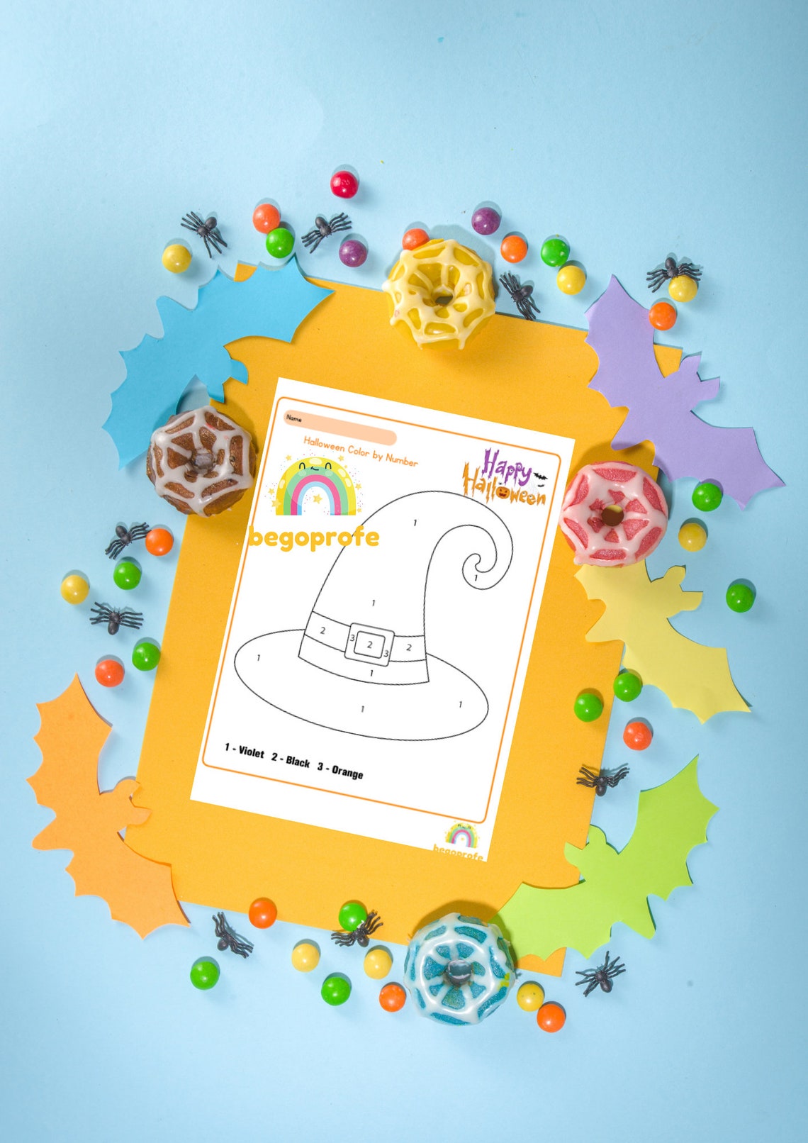 Halloween Color by Number Worksheets Printable for Preschool - Etsy