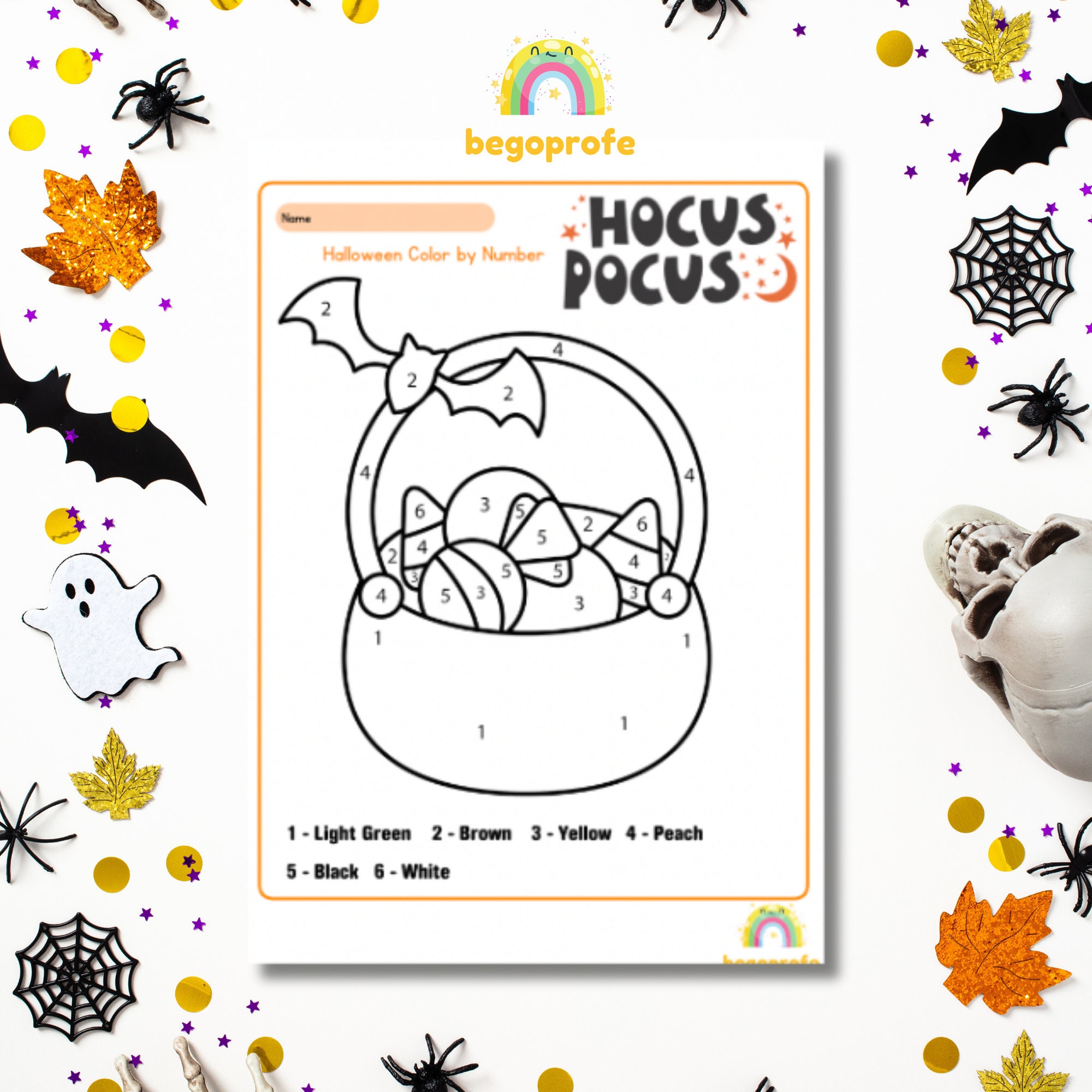 Halloween Color by Number, Worksheets Printable for Preschool, Number ...