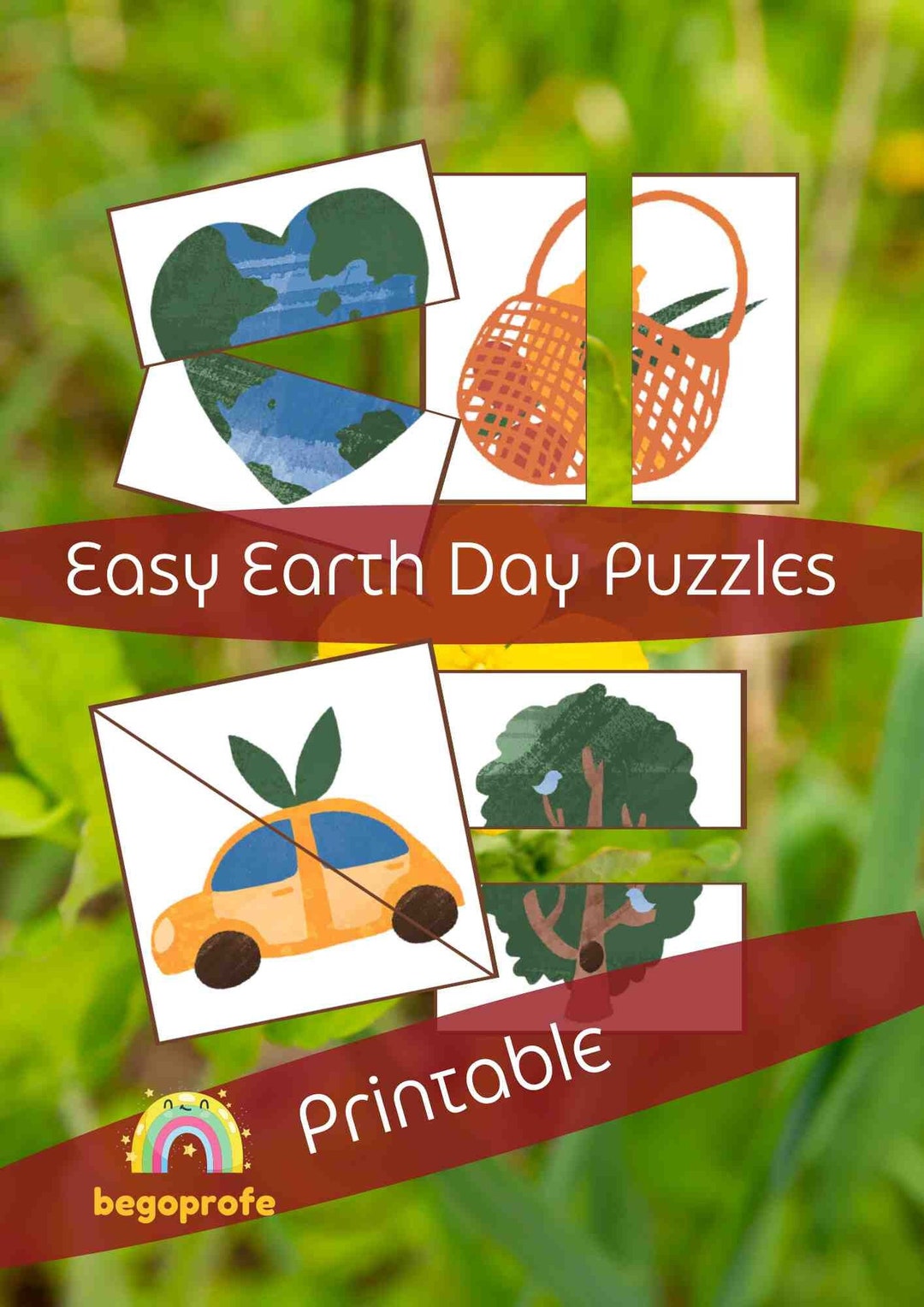 Earth Day Easy Puzzle Matching Game for Toddlers Math - Etsy