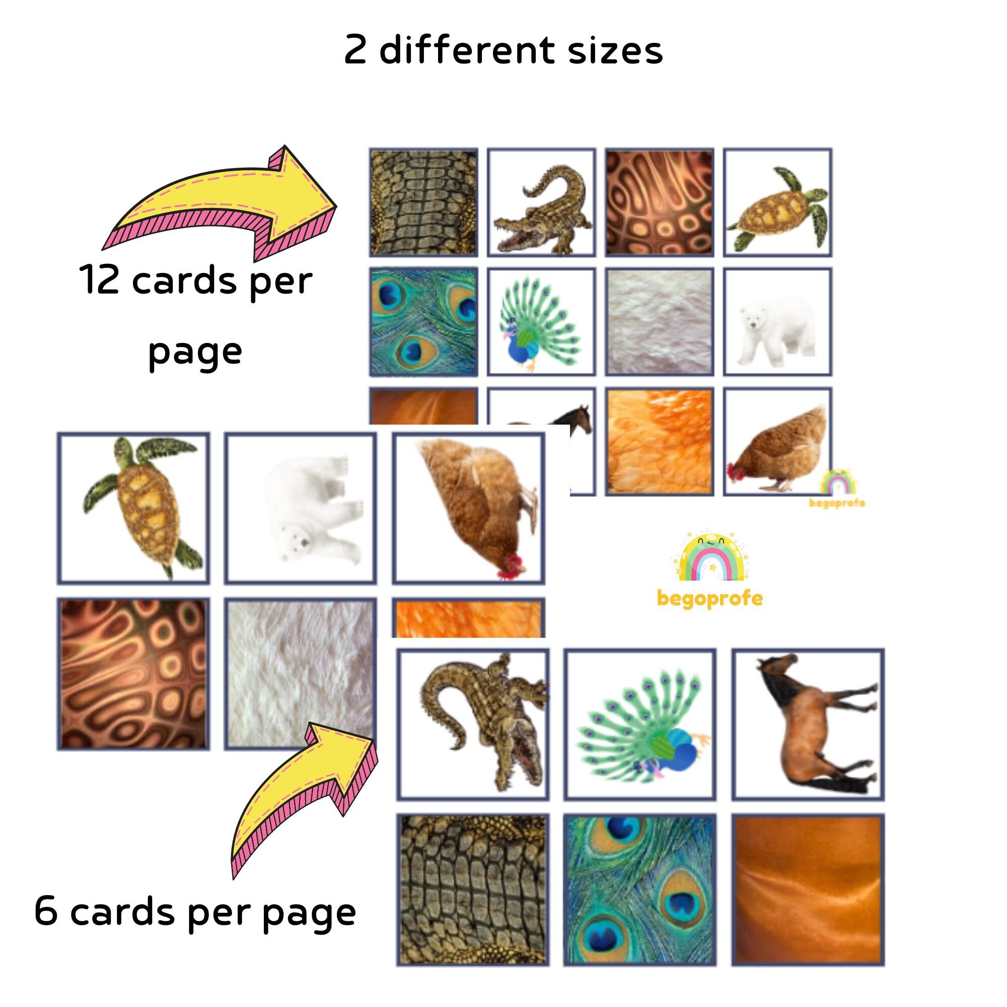 Animals Skins Printable Memory Game, Vocabulary Cards for Children ...