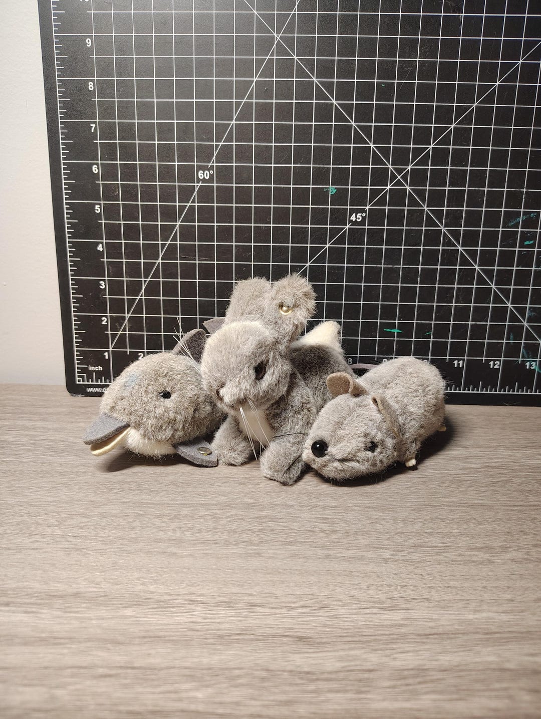 Vintage Steiff Plush, Clippy Dolphin, Hoppy Rabbit, Fiep Mouse, 1960s ...