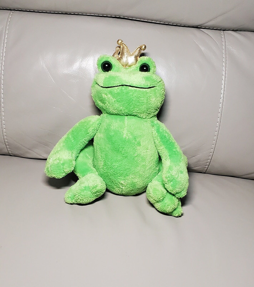 GANZ Stuffed Frog Toad Teddy Bear Prince Luvstruck Gold Crown Green ...