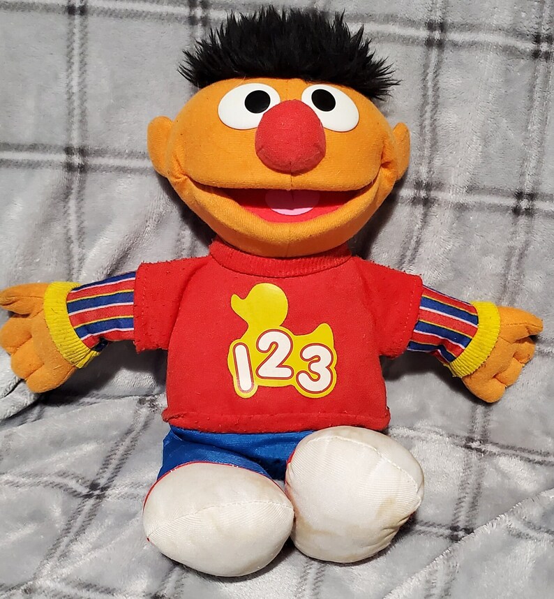 Sesame Street Talking Ernie Plush Toy, 14" Hasbro Educational Doll ...