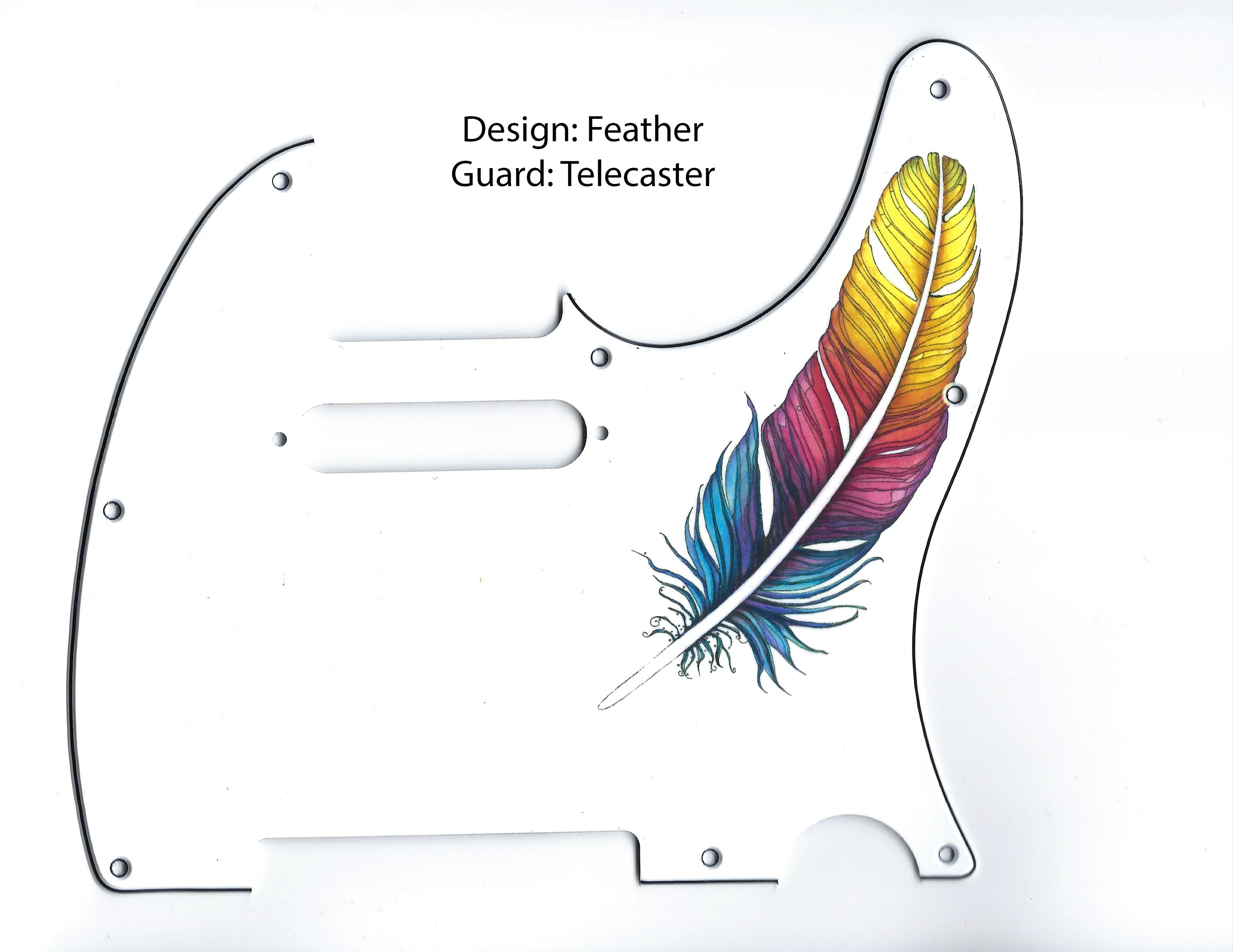 Original Rainbow Feather / Custom Pickguards / Based in USA / - Etsy
