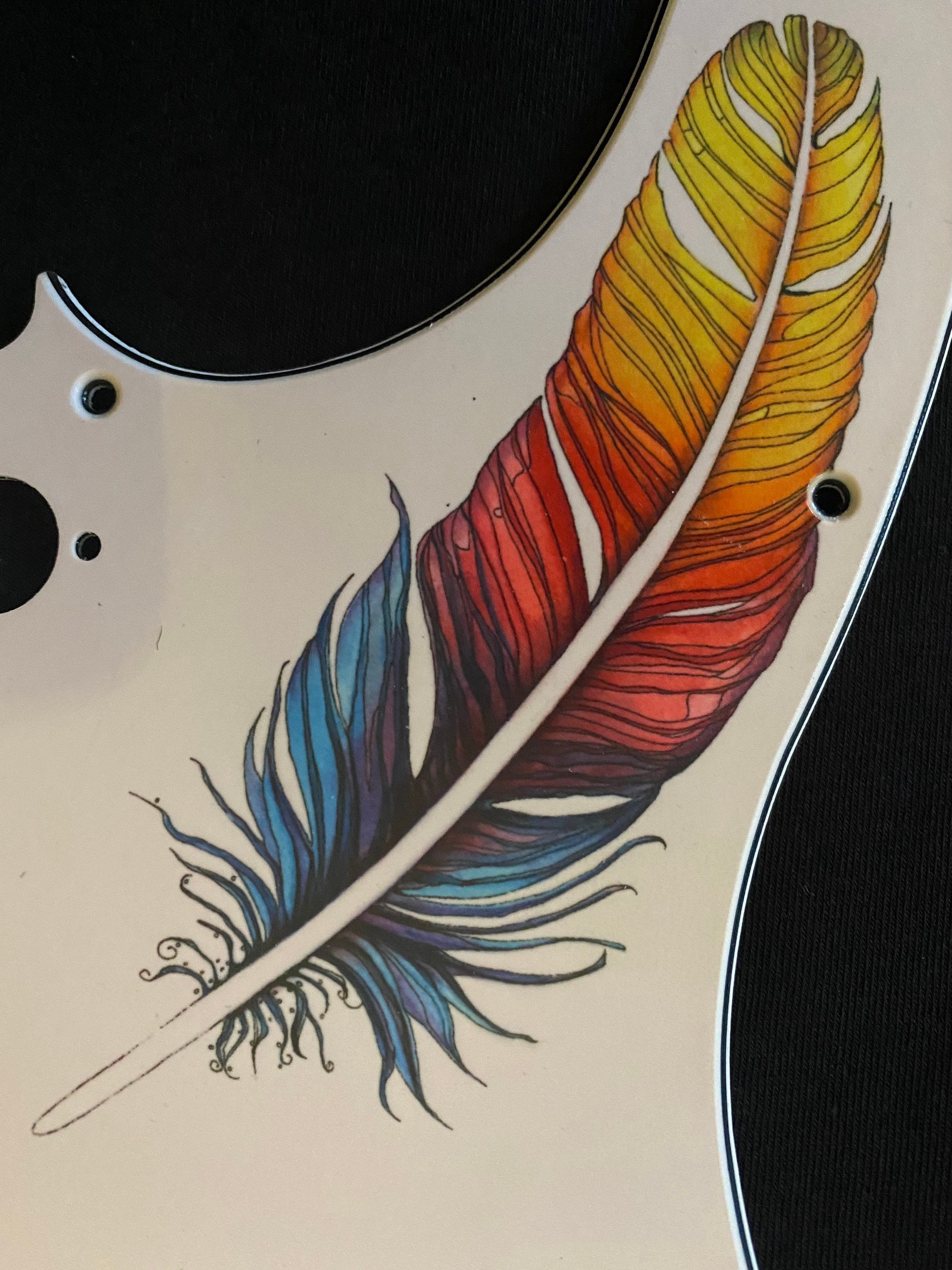 Original Rainbow Feather / Custom Pickguards / Based in USA / - Etsy