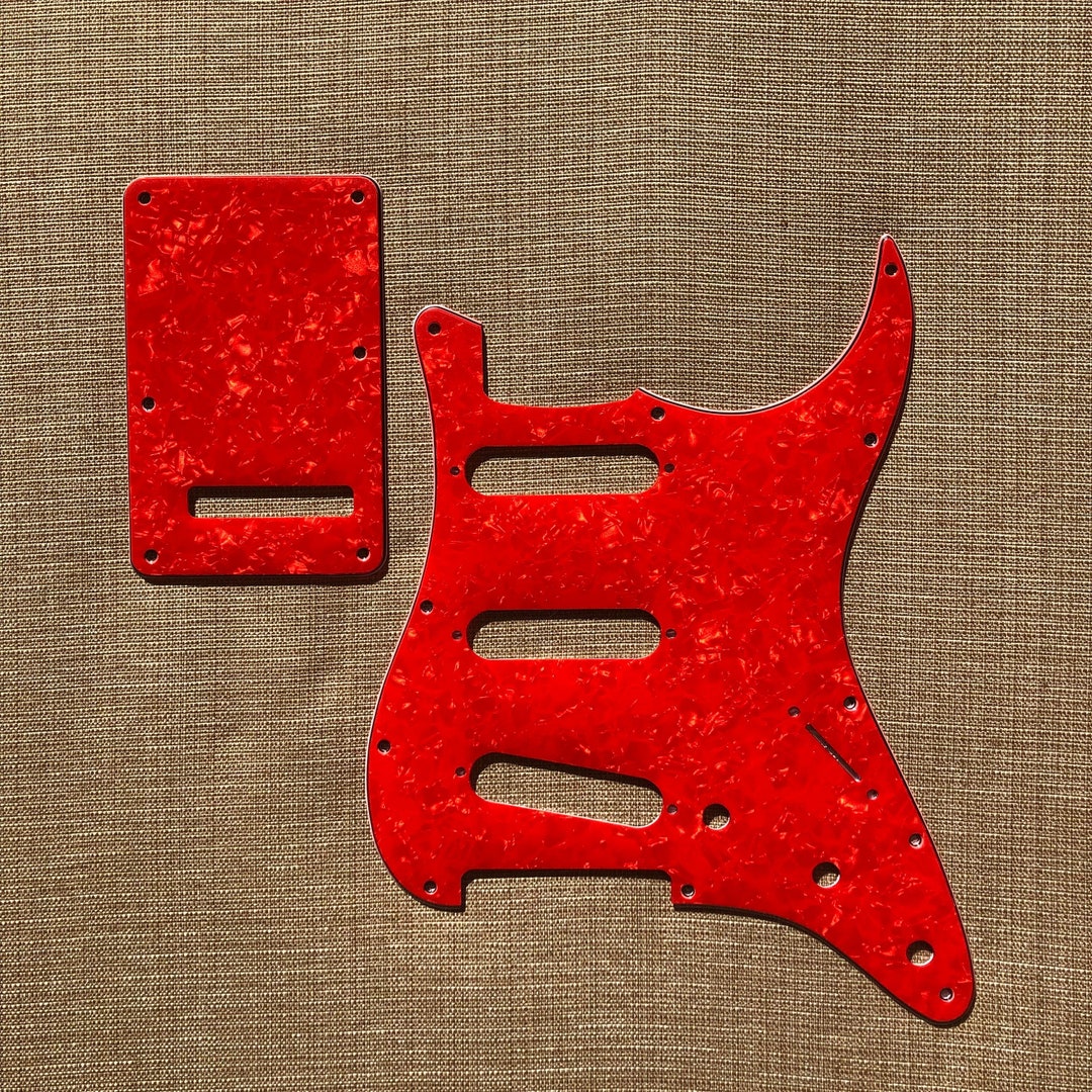 Fender Strat Pickguard & Optional Back Plate / Vintage Fiesta Red ...